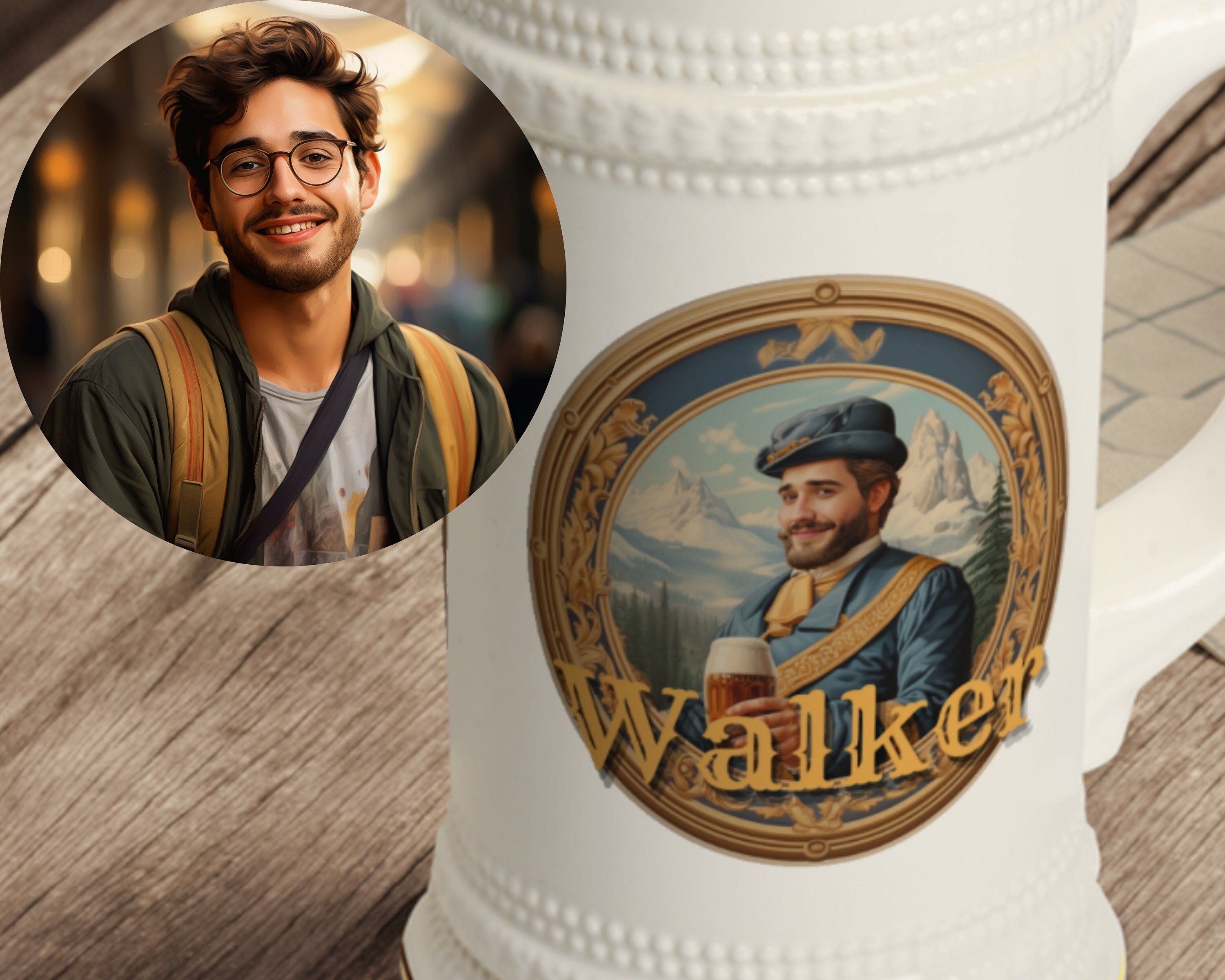 Custom Portrait Beer Mug Custom Portrait Mug Custom Beer Stein ...