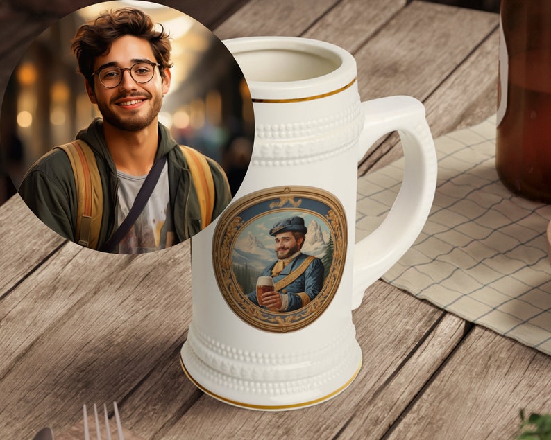 Custom Portrait Beer Mug Custom Portrait Mug Custom Beer Stein ...