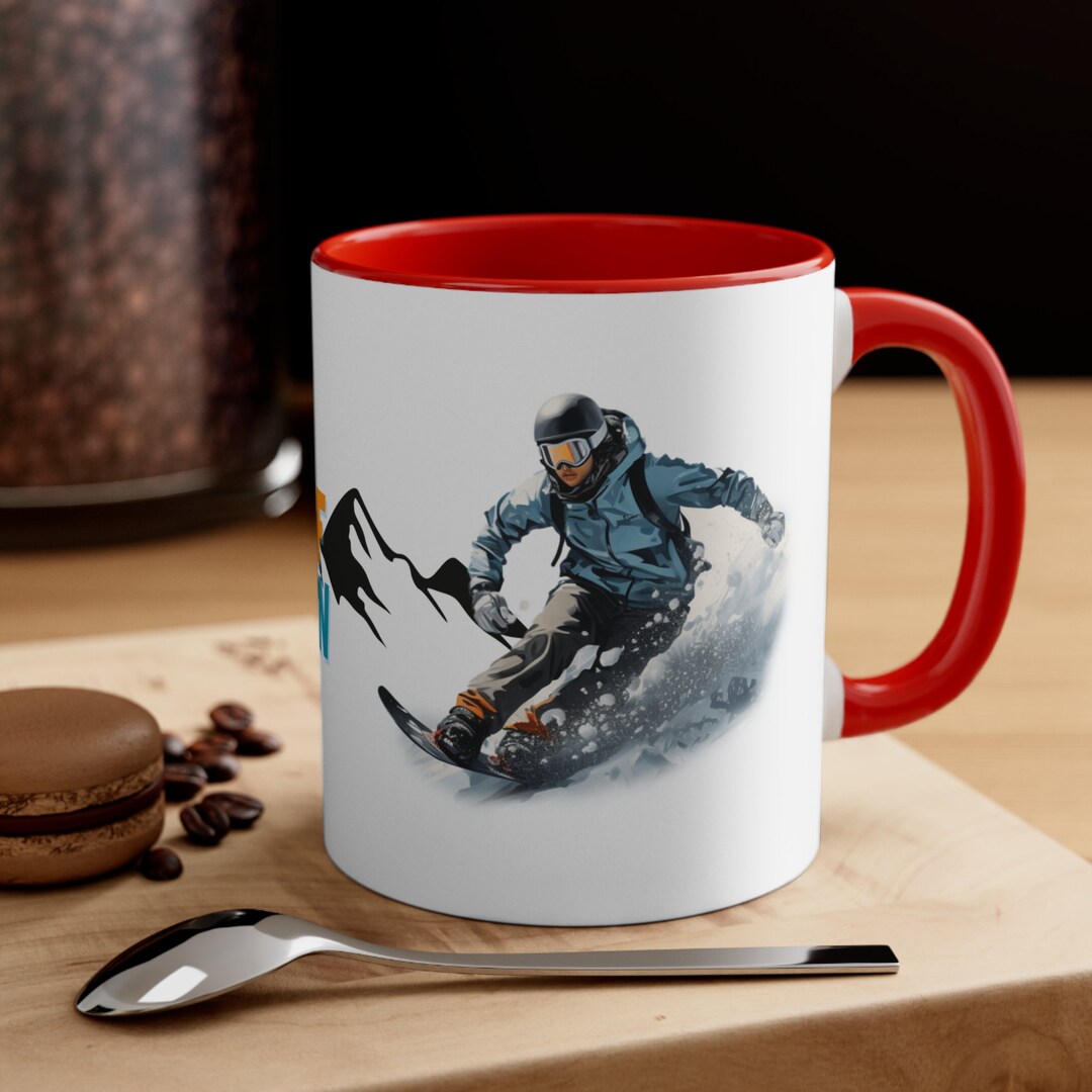 Snowboard Mug, Ski Mug, Winter Mug, Sports Mug, Hobby Mug, Mountains ...