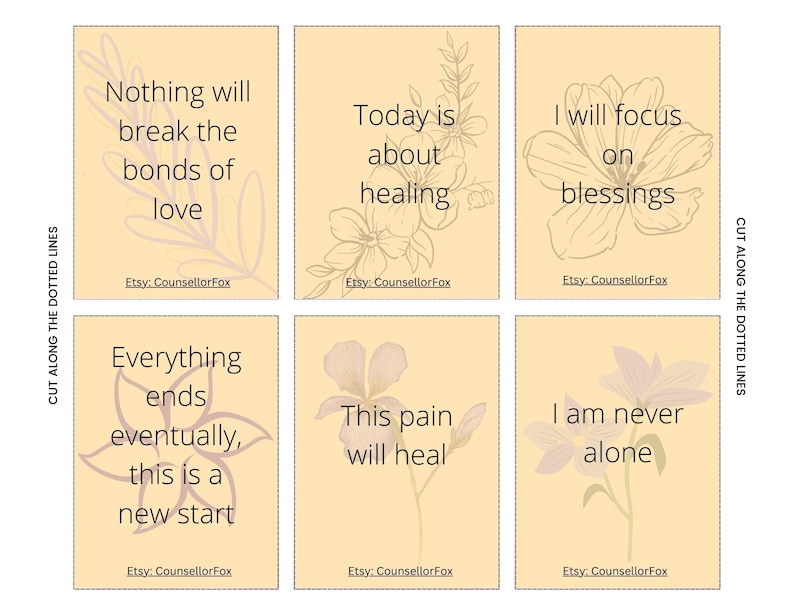 Affirmation Cards for Grief and Loss, Printable, 18 Cards, Cards for ...