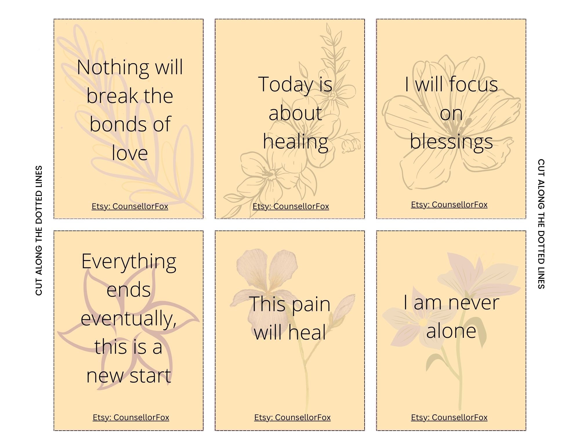 Affirmation Cards for Grief and Loss, Printable, 18 Cards, Cards for ...