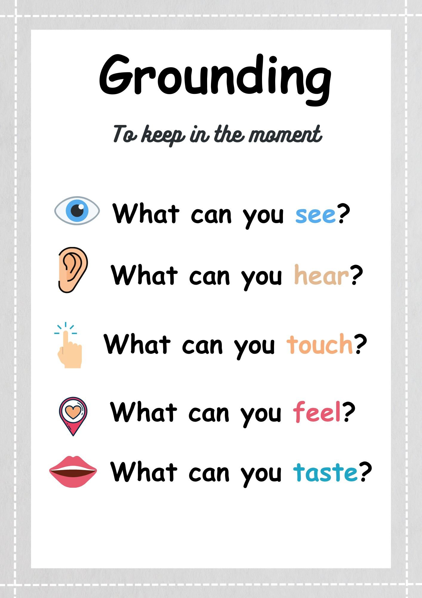 Therapy Poster, Grounding Poster, A4 Printable, Digital Download - Etsy
