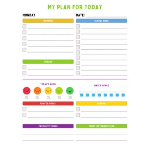 ADHD Planner Printable, Printable Planner, Planner for Kids, Kids With ...