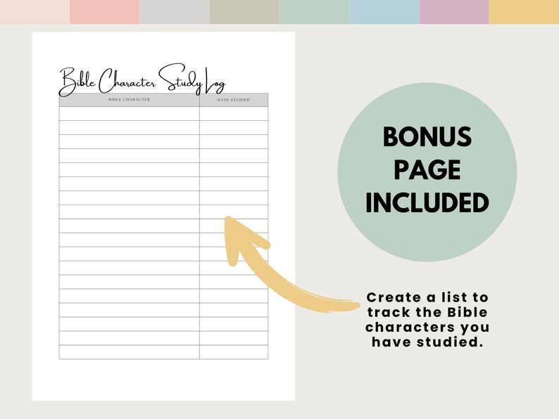 Bible Character Study Printable Bible Study Guide Bible Reading ...