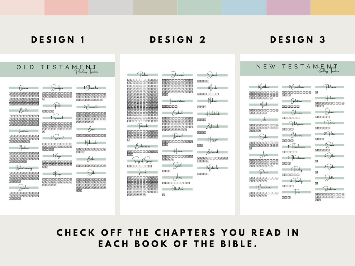 Bible Reading Tracker Printable Bible Study Guide Bible Reading ...