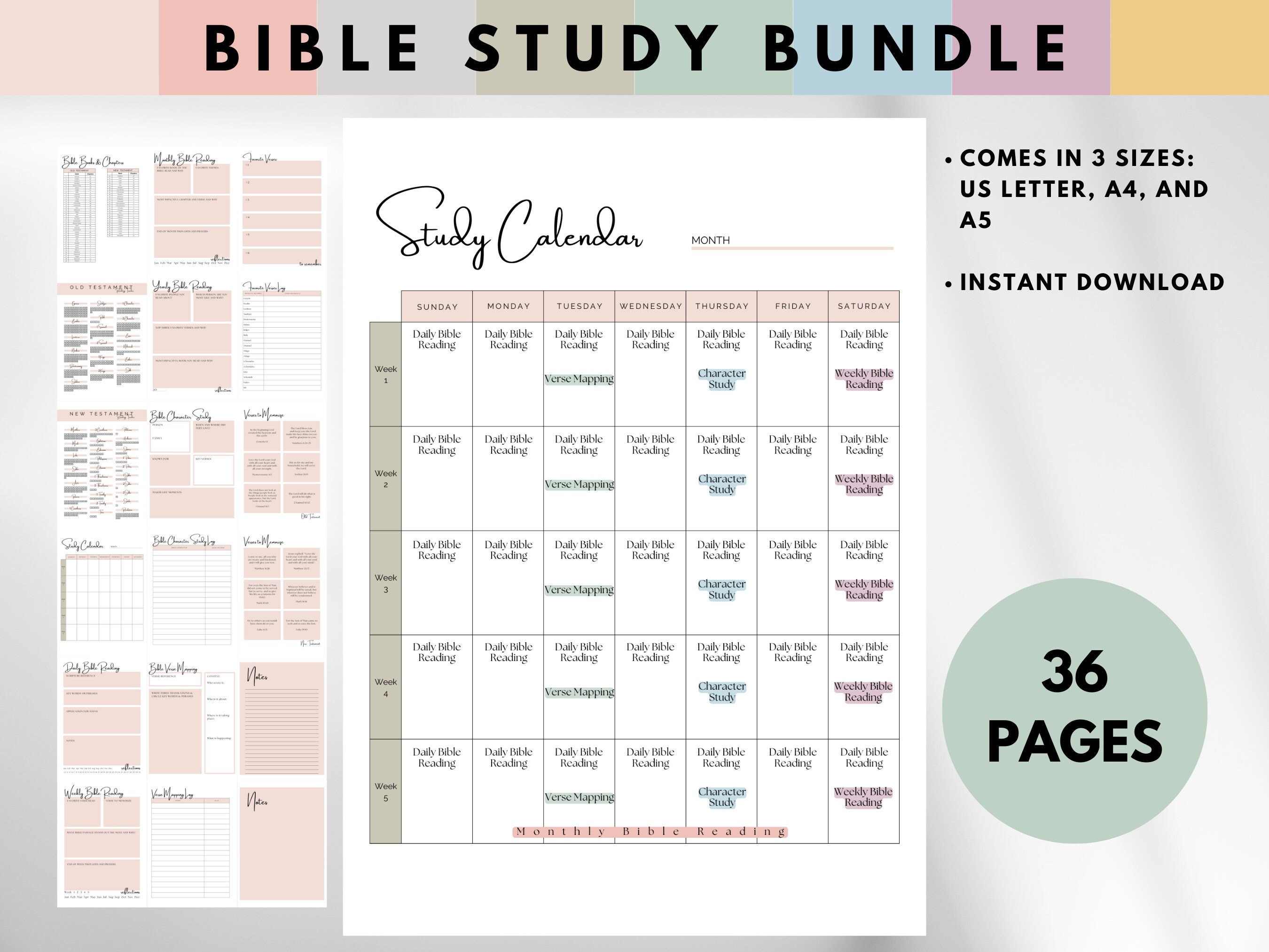 Minimalist Bible Study Bundle Printable Bible Study Digital Download ...