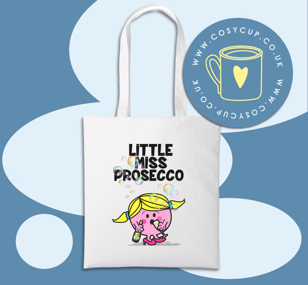 Little Miss Prosecco, Tote Bag, Reusable Bag, Novelty Gift, Mr Men ...