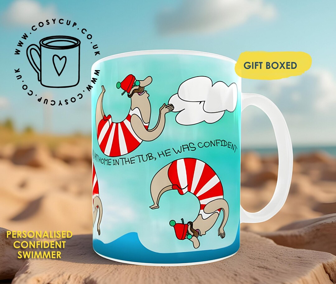 Swimmer Funny Personalised Mug, Novelty Swimming Gift Boxed Coffee Mug ...