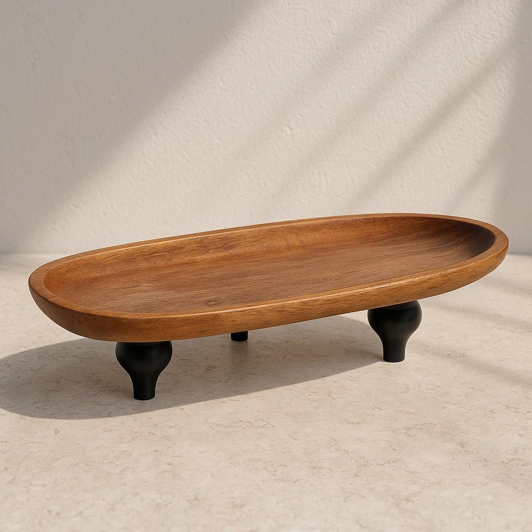 Rustic Wooden Tray With Legs: Farmhouse Kitchen Organizer - Etsy