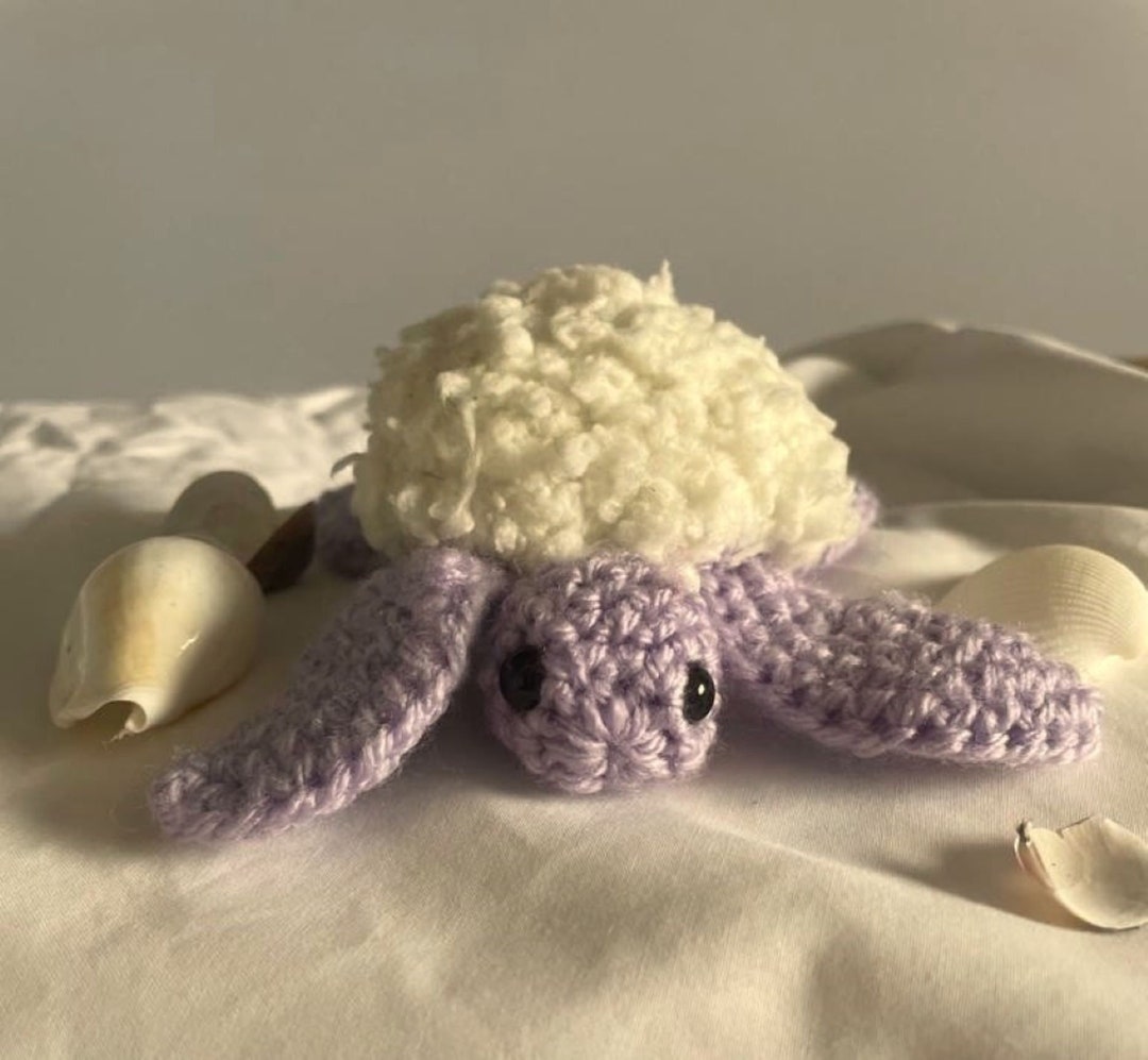 Crochet Toy Animal Toy Turtle Purple and White Turtle Turtle Plush ...