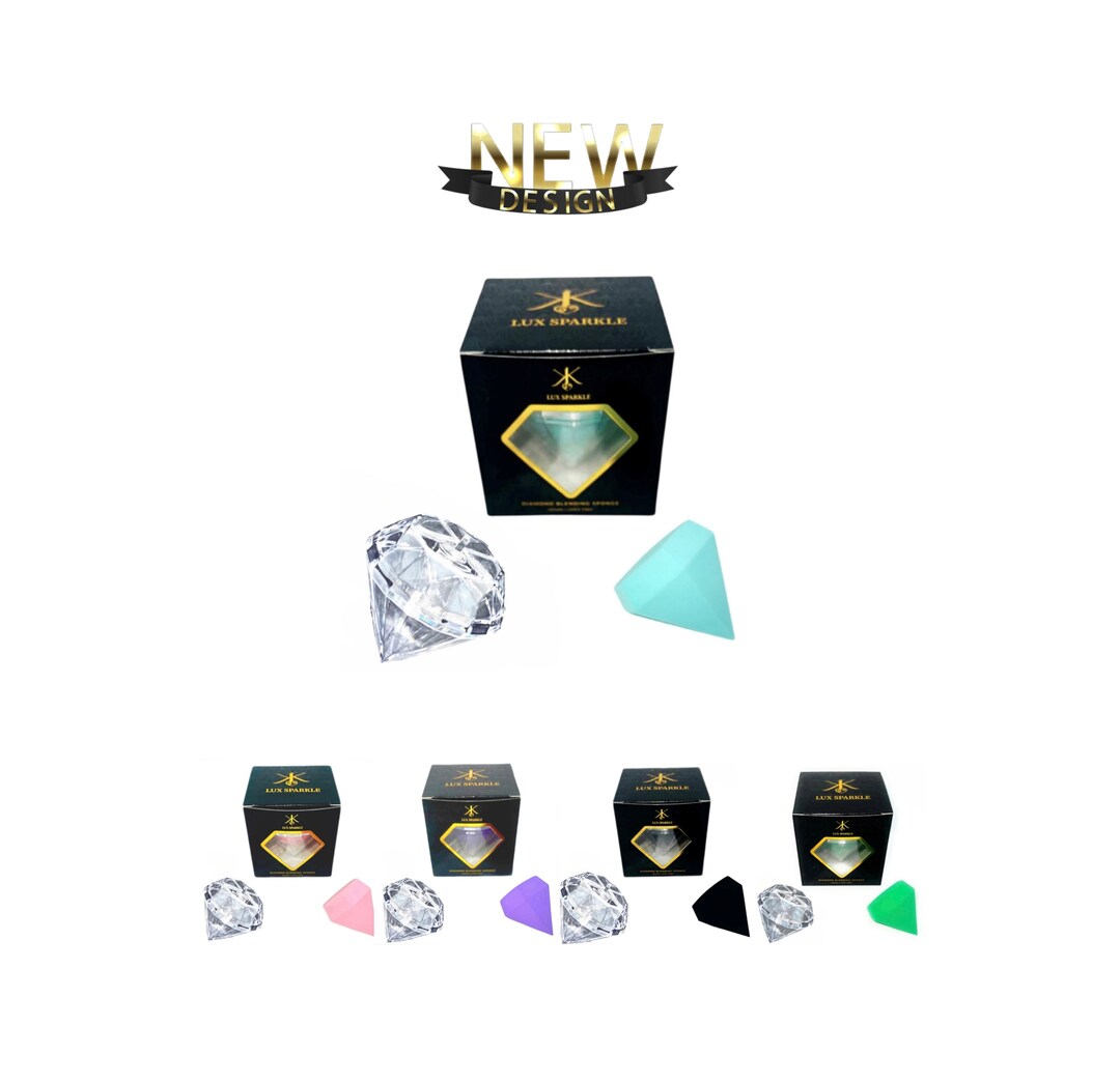 Teal Diamond Sponge With Diamond Storage - Etsy