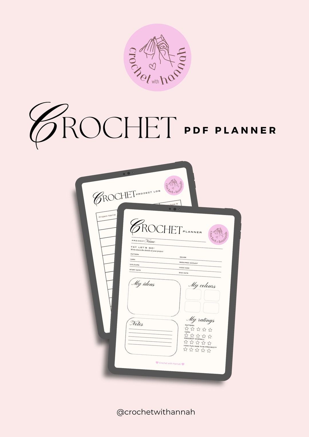 Crochet Planner Printable PDF, Budget, Project Log, Project Planner ...