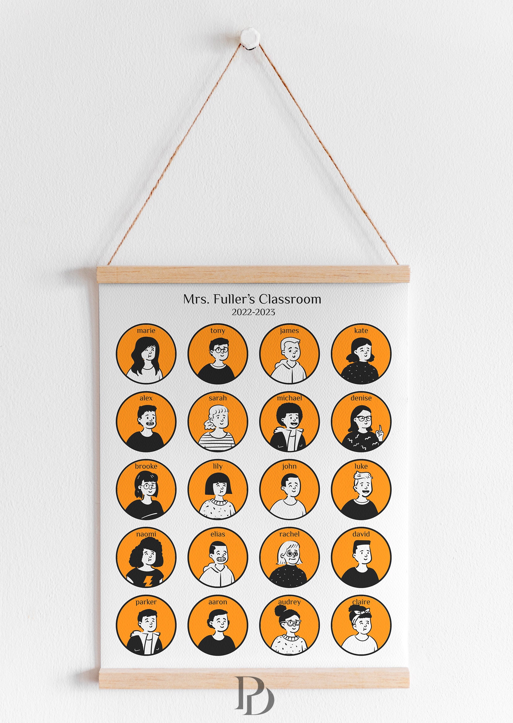 Personalized Classroom Portraits PRINTABLE Custom Student Yearbook ...