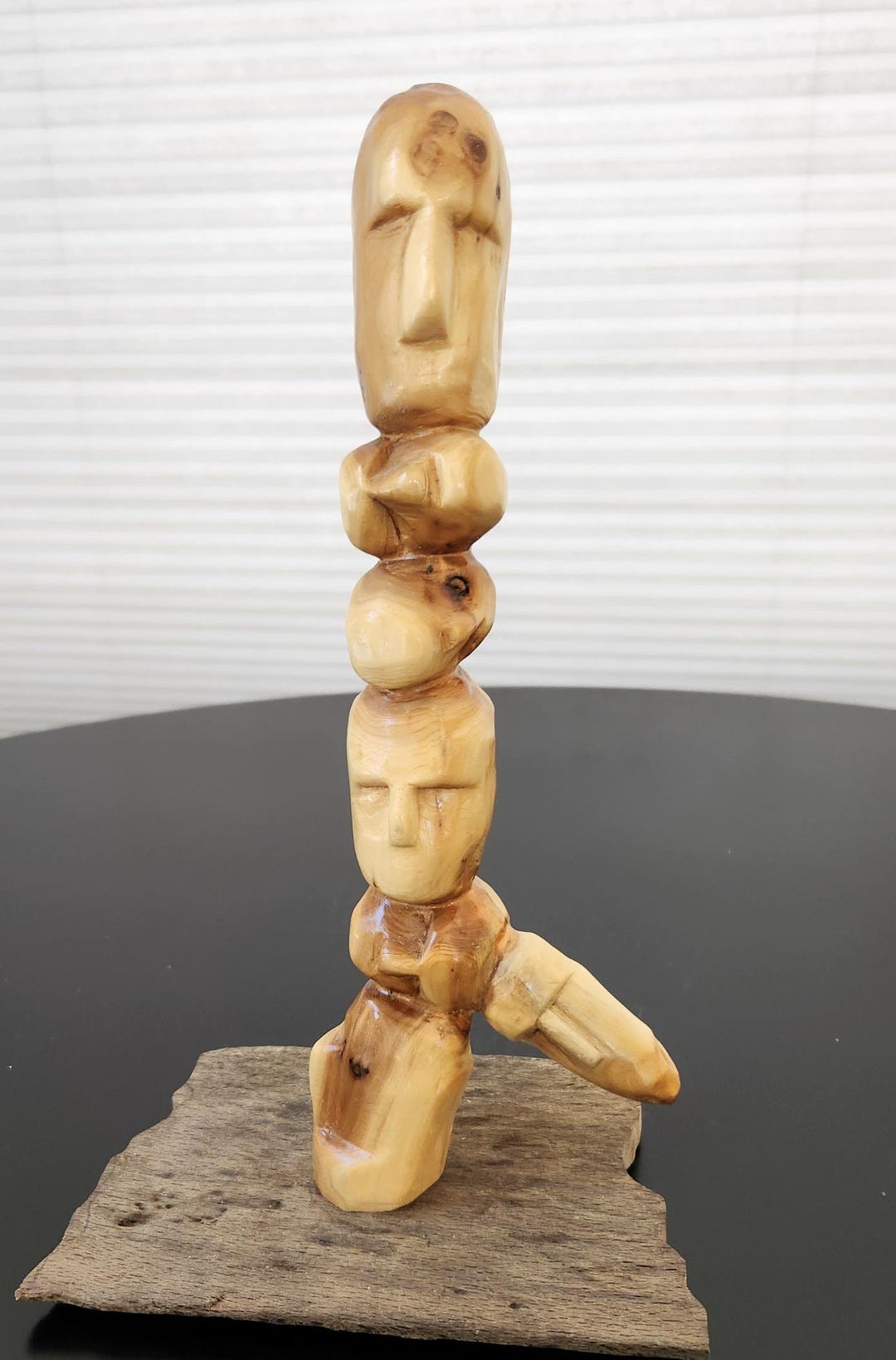 Many Heads Totem Wood Sculpture - Etsy