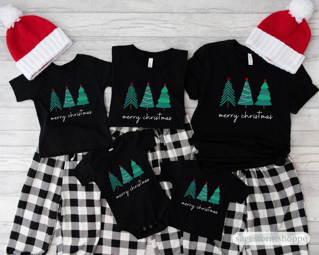 Simple Cute Matching Family Christmas Shirts Merry Christmas Minimal ...