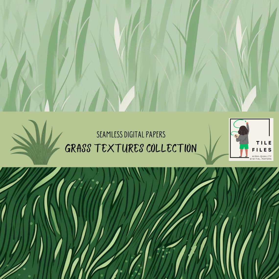 Grass Textures Digital Paper Patterns Seamless Digital Paper Pack ...