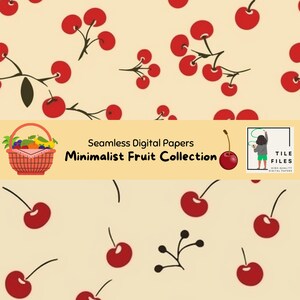 Minimalist Fruit Digital Paper Patterns - Seamless Digital Paper Pack ...