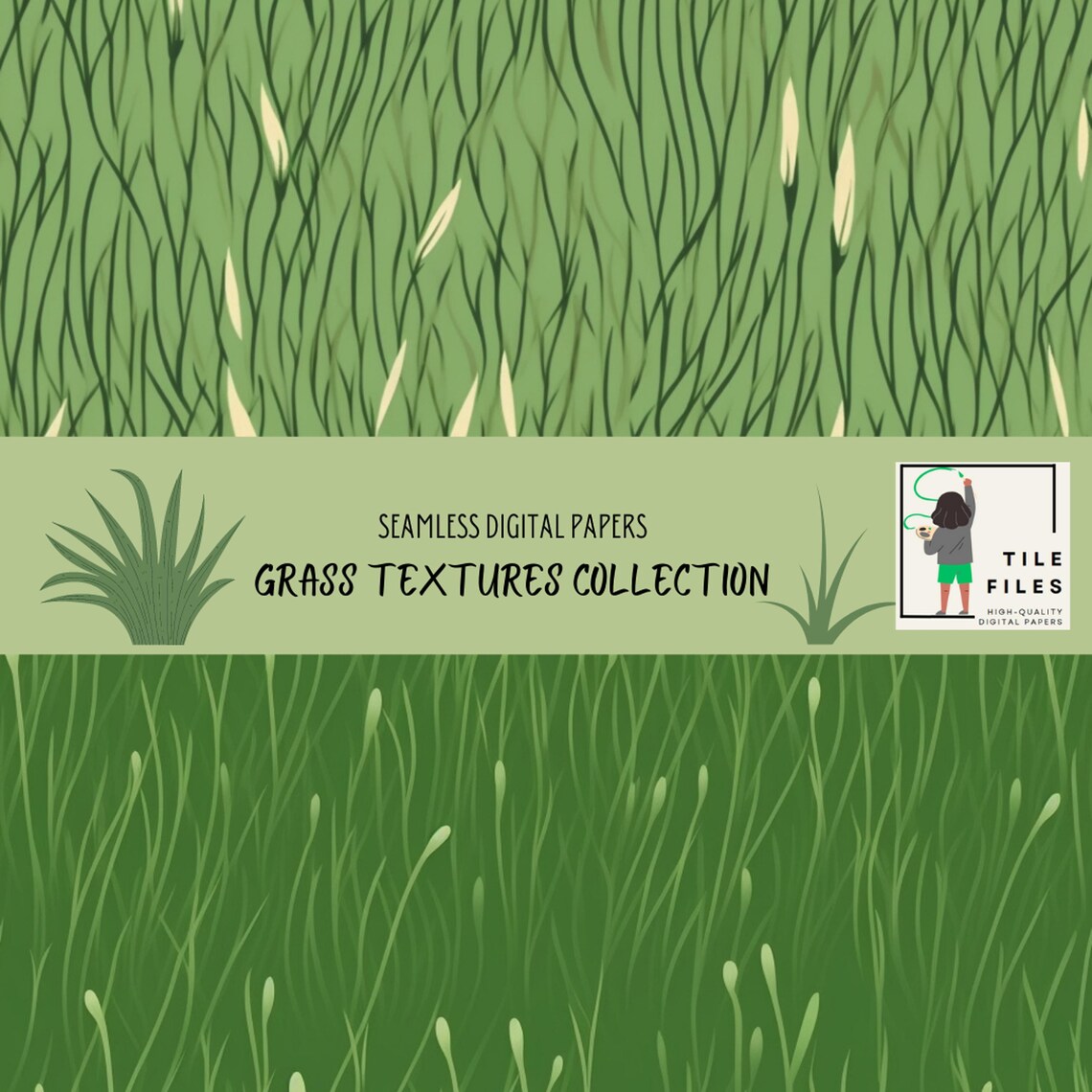 Grass Textures Digital Paper Patterns Seamless Digital Paper Pack ...