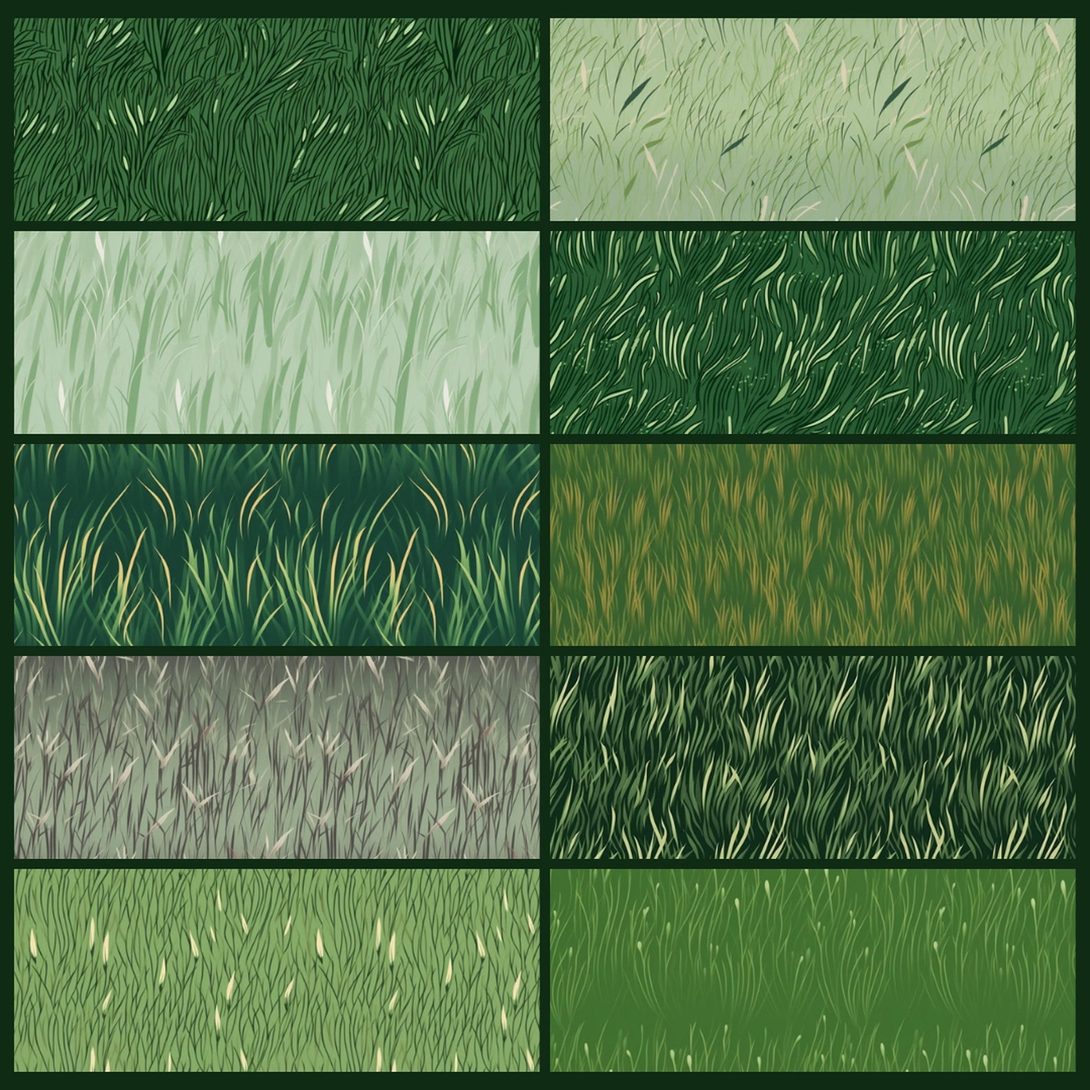 Grass Textures Digital Paper Patterns Seamless Digital Paper Pack ...