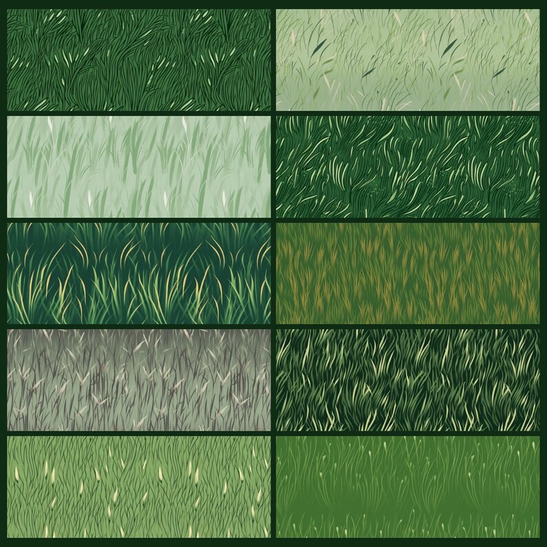 Grass Textures Digital Paper Patterns - Seamless Digital Paper Pack ...