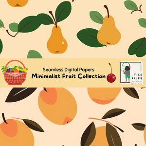 Minimalist Fruit Digital Paper Patterns - Seamless Digital Paper Pack ...