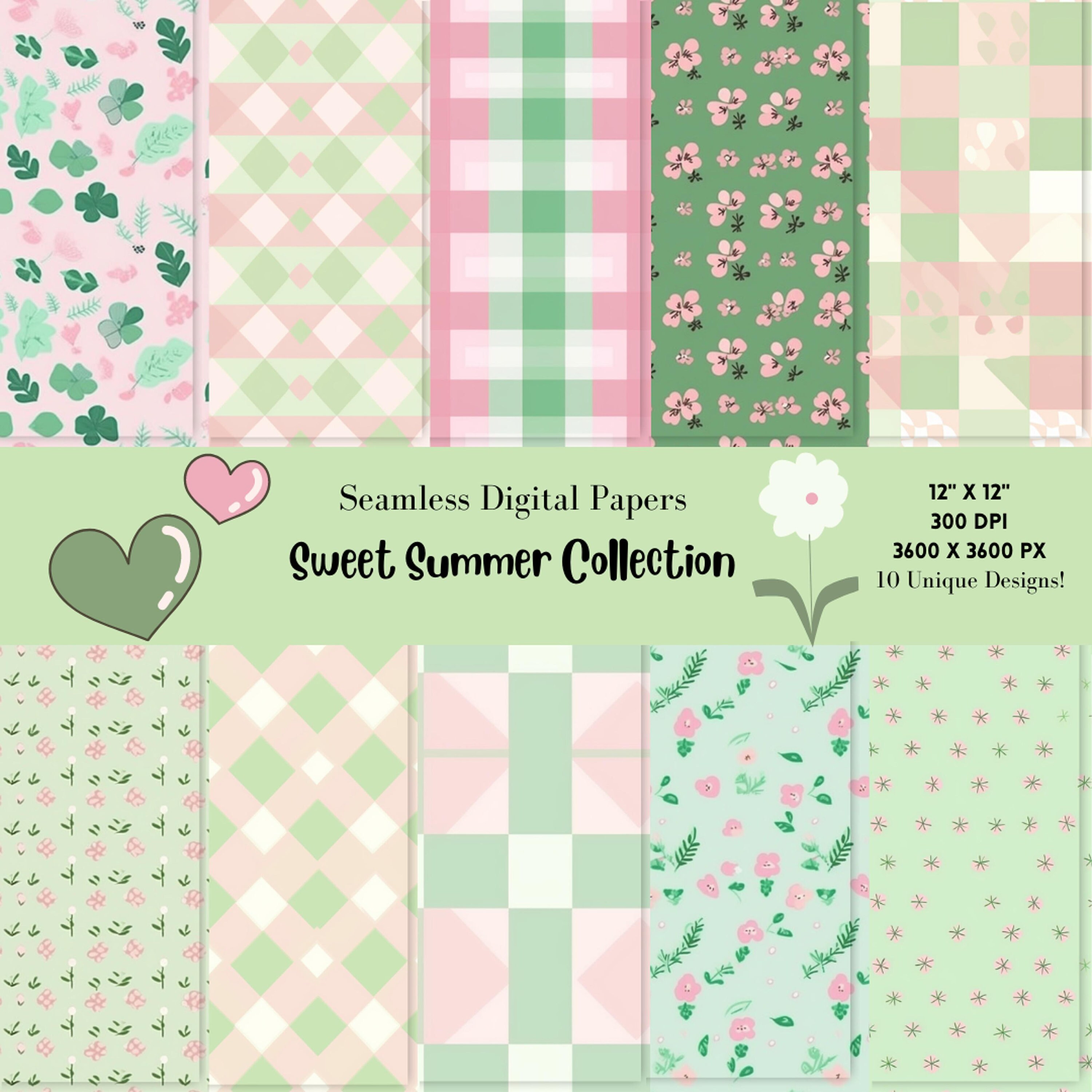 Sweet Summer Digital Paper Patterns Seamless Digital Paper Pack ...