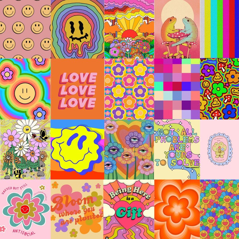 80 Pcs Indie Preppy Aesthetic Wall Collage Kit Room Decor Etsy