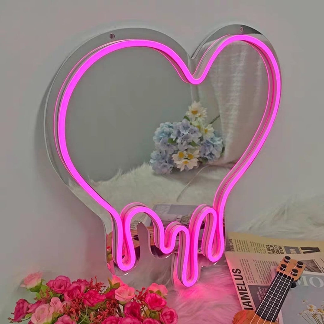 Custom Mirror LED Neon Sign - Your Wording or Logo - Etsy UK