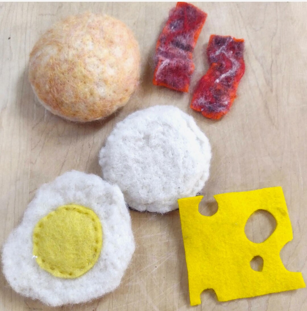 Felt Breakfast Play Set Handmade Needle Felted Breakfast Sandwich ...