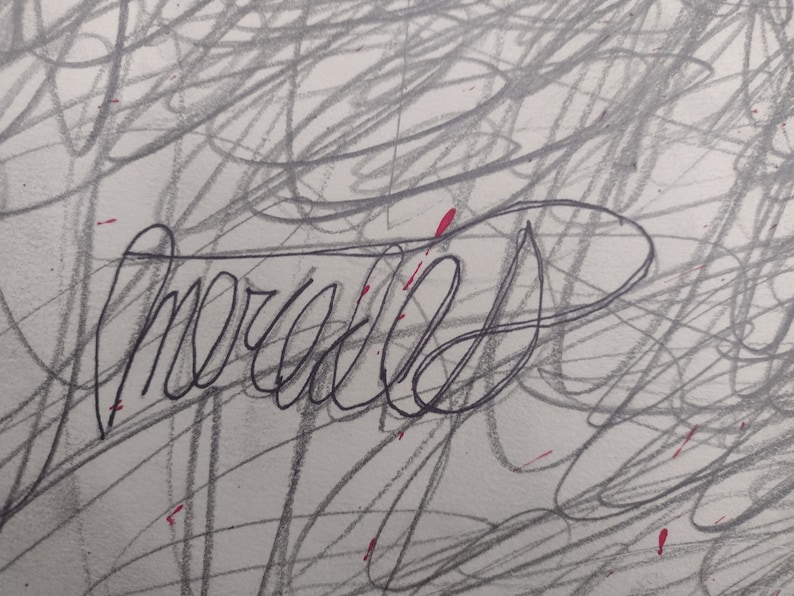 Shh Original Graphite Pencil Drawing/horror Art Gothic Gift Large Wall ...