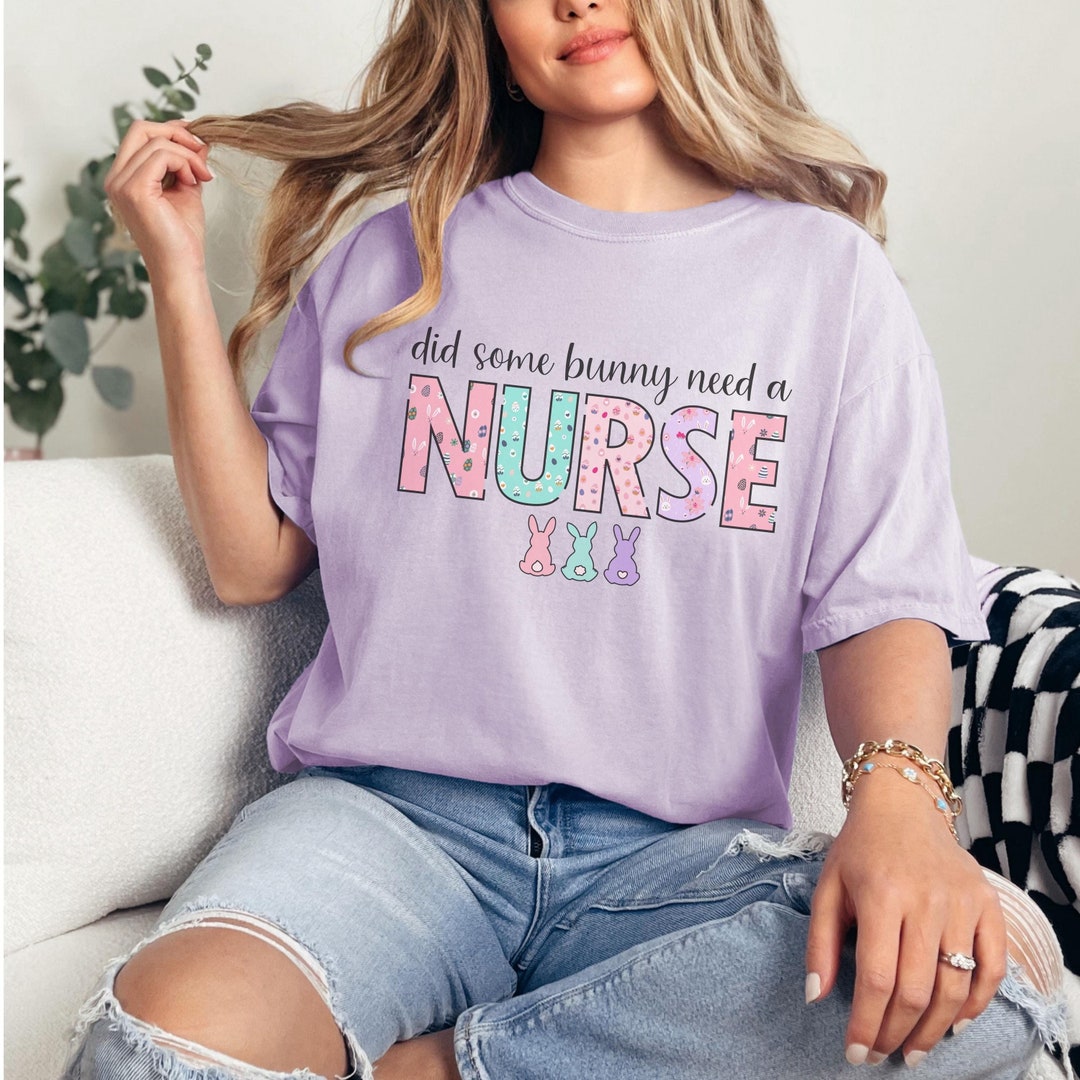 Did Some Bunny Need a Nurse Cute Retro Preppy Pastel Easter Tshirt ...