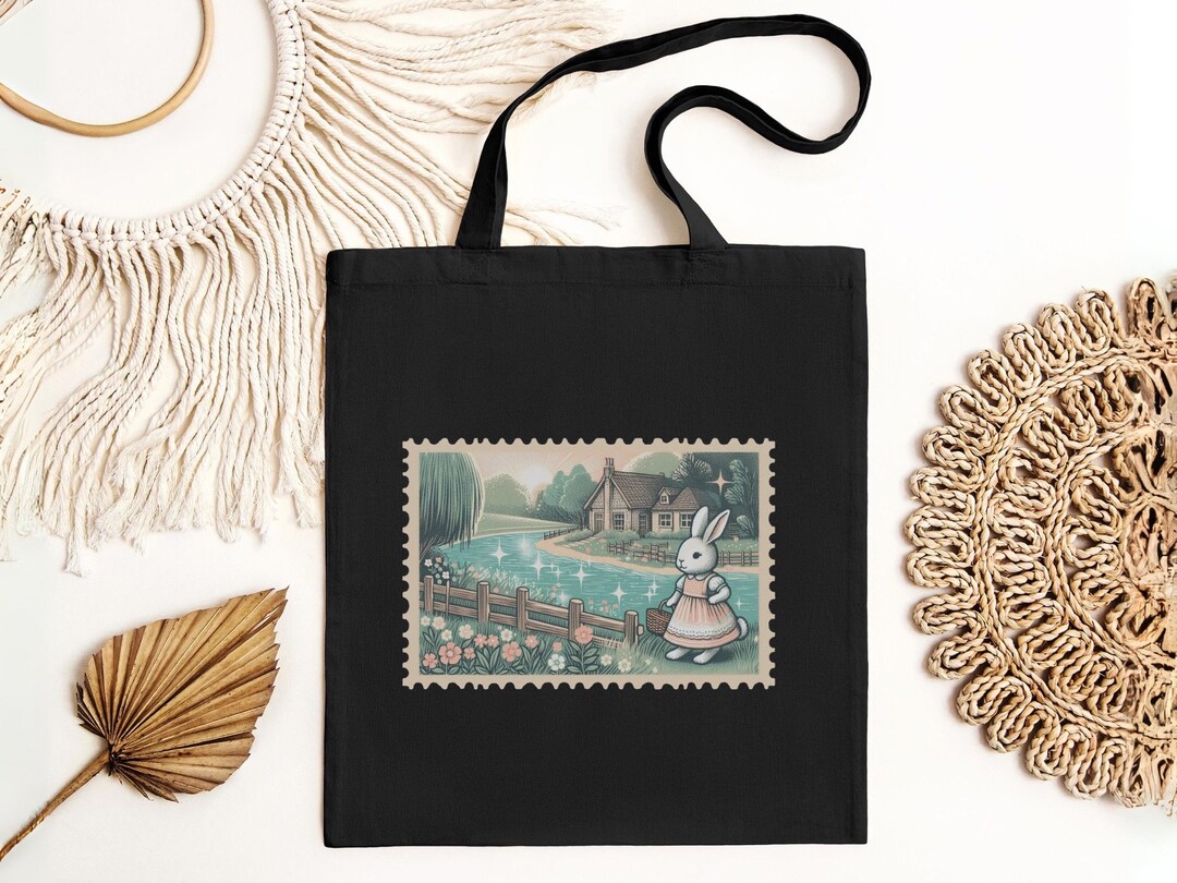 Bunny Cottage Tote Bag, Cottagecore, Bunny Tote Bag, Funny Tote Bag ...