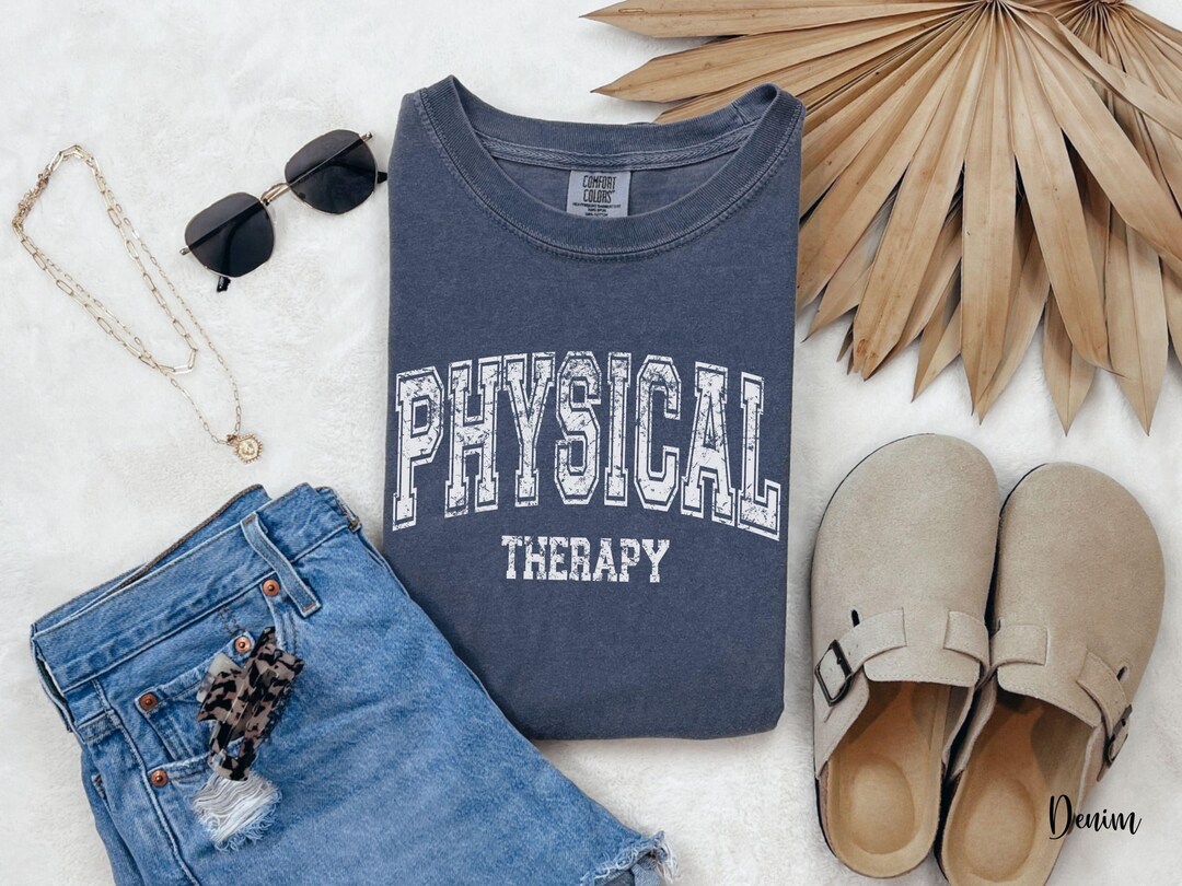 Physical Therapy T-shirt, Monochrome Varsity Font, PT Clinician Shirt ...