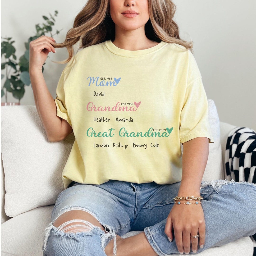 Mom Grandma Great-grandma Shirt, Personalized Great Grandma Shirt ...