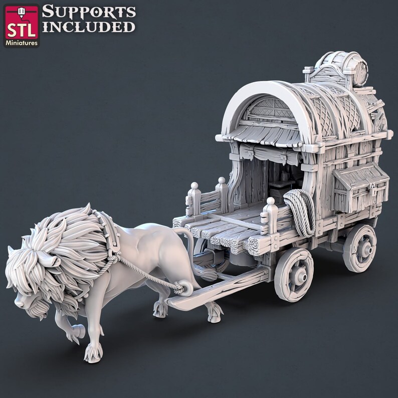 Street_gambler_wagon_ Constructor Set STL Miniatures - Etsy