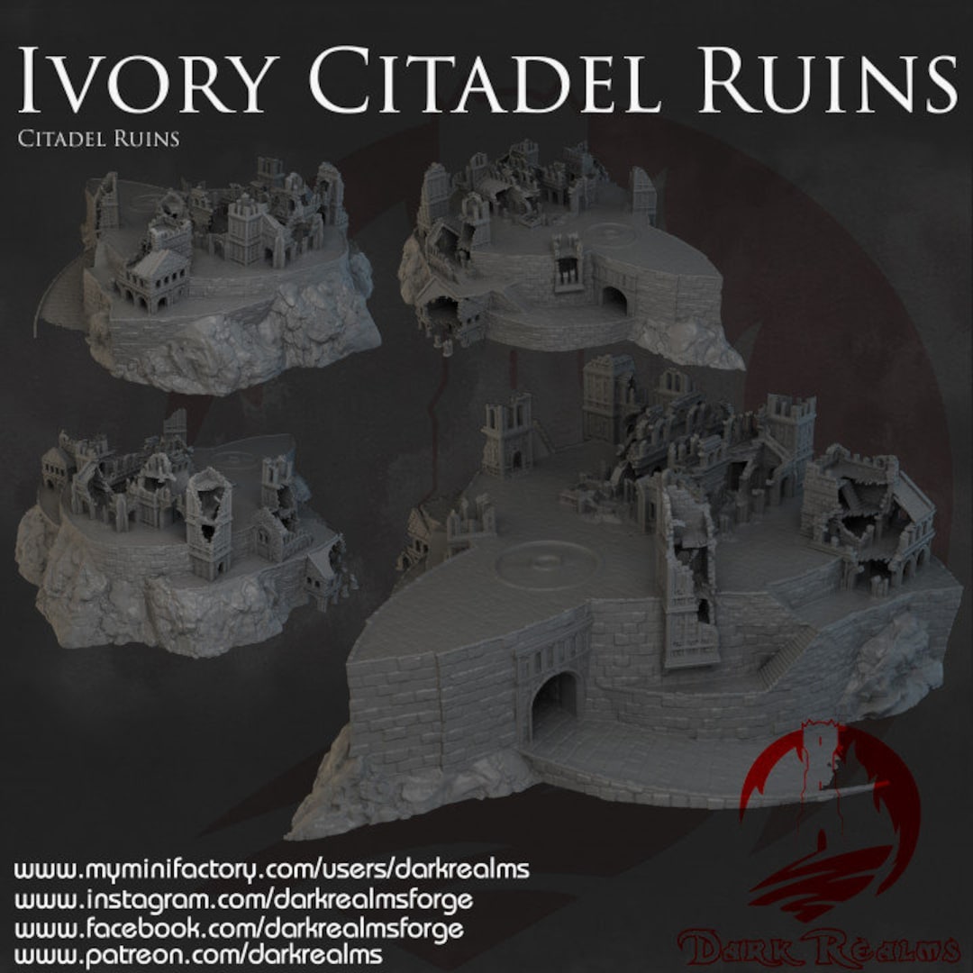 Ivory Citadel Ruins Dark Realms 15mm 28mm 32mm Wargaming Tabletop ...