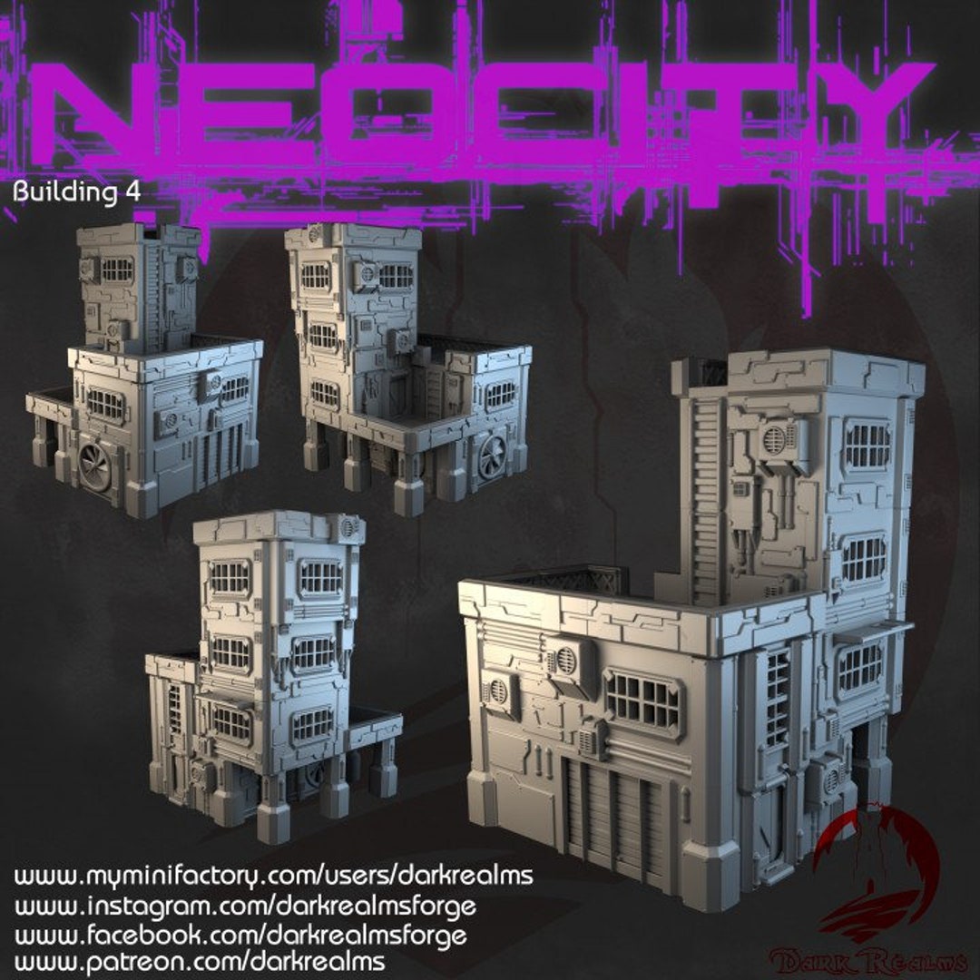 Dark Realms Neocity Building 4 Wargaming Tabletop Fantasy Terrain ...