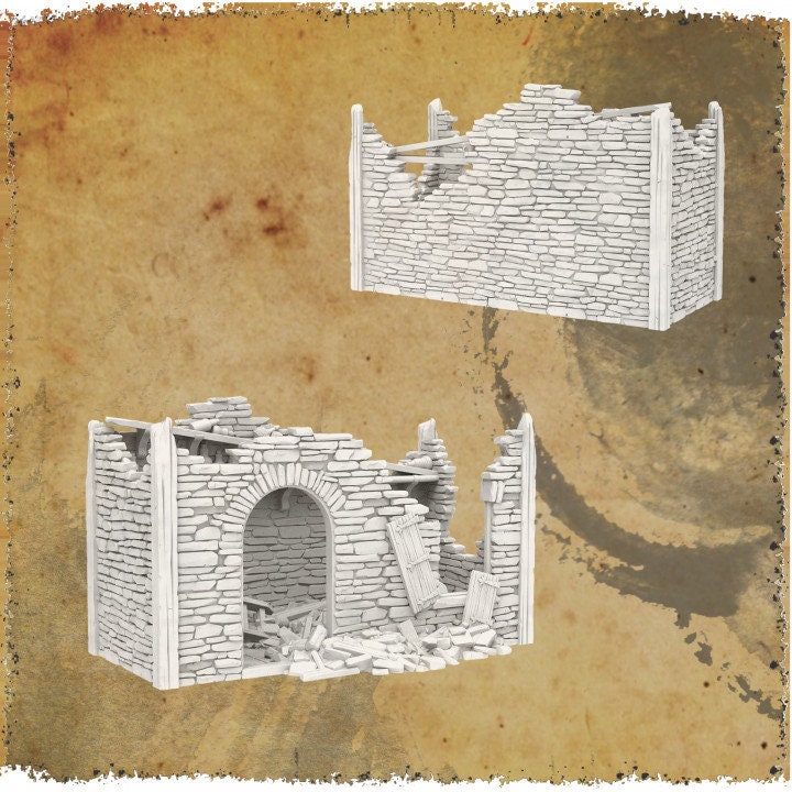 Roadside Inn Runied 3D Printed Terrain Fantasy Mordheim Wargaming ...