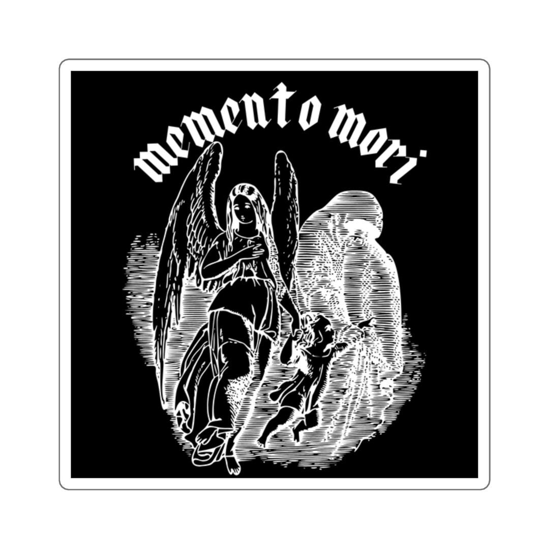Memento Mori Square Sticker | Grim Reaper Decal | Angel of Death ...