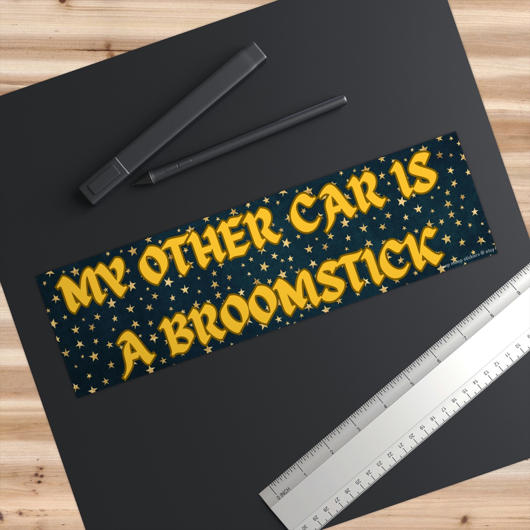 My Other Car Is A Broomstick Bumper Sticker Witchcraft Whimsigoth Gift