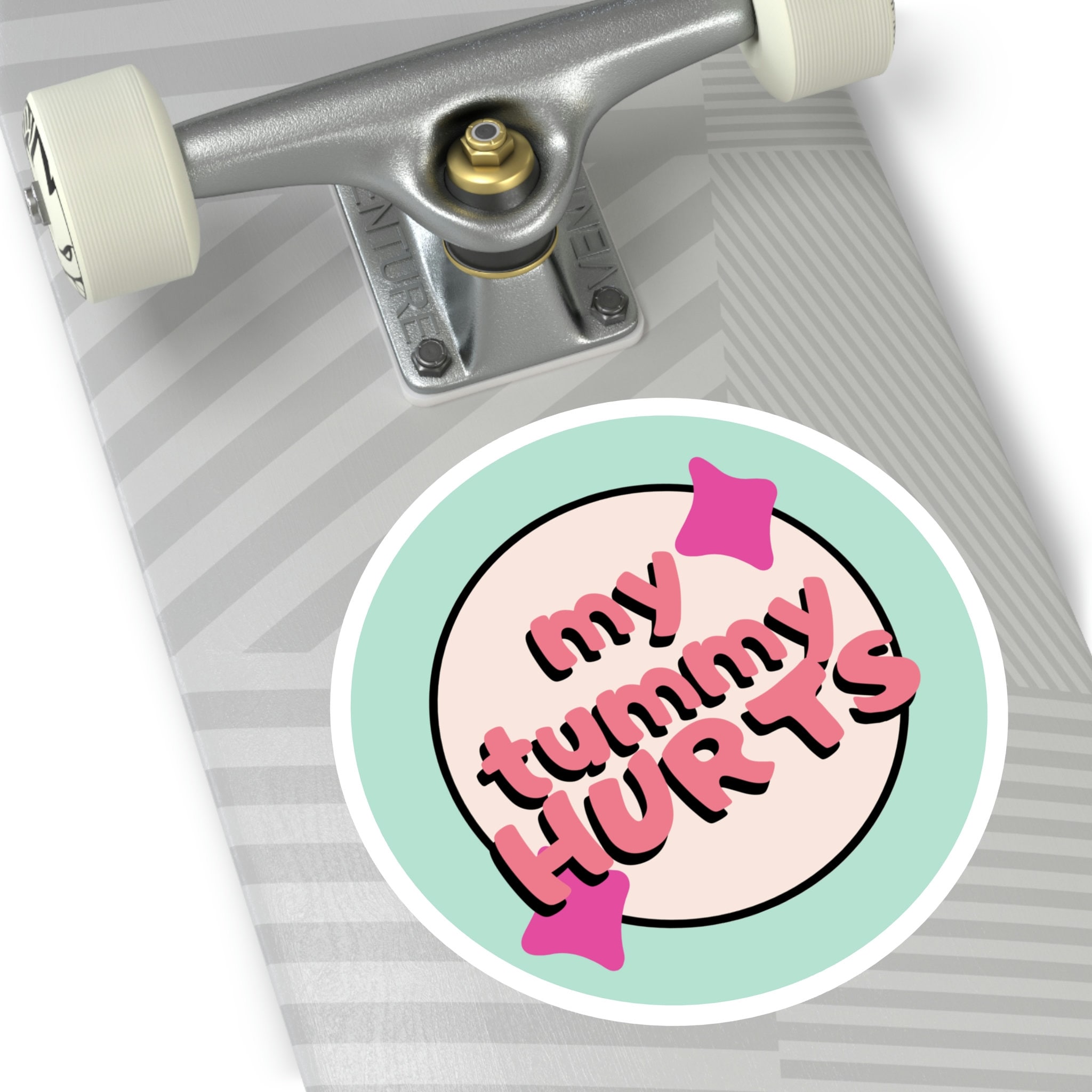 My Tummy Hurts Round Vinyl Sticker Funny Meme Decal Humor Car Water ...