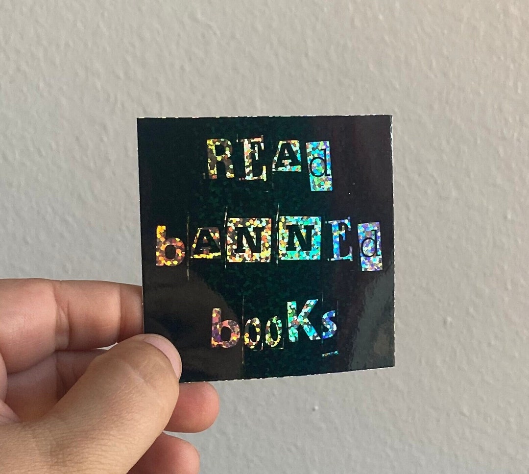 Read Banned Books Sticker: Holographic Rainbow Glitter Vinyl Decal - Etsy