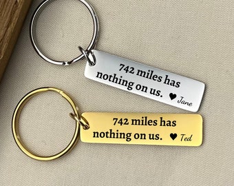 Custom Long Distance Love Stainless Steel Keychain Personalized ...
