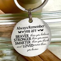 Engraved You're Awesome Round Keyring, Stainless Steel Friendship Gift ...