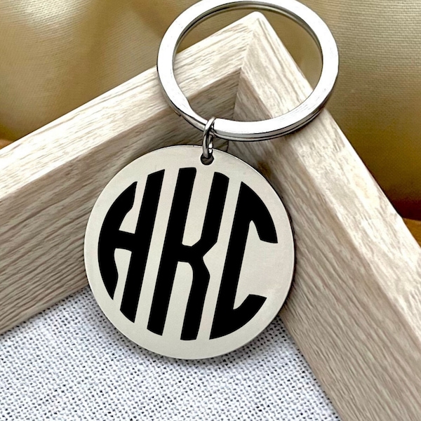 Monogram Keychain - Etsy