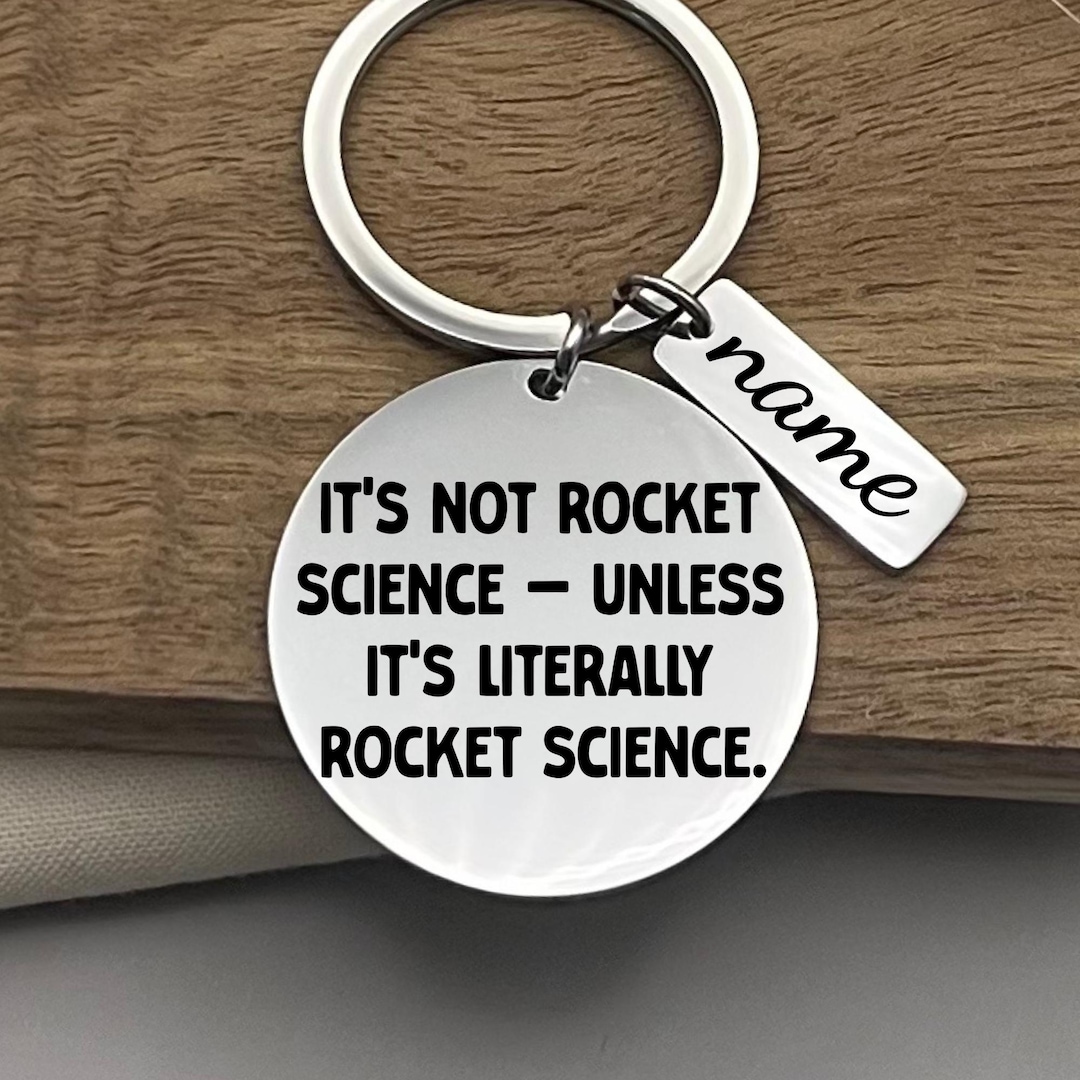 Personalized Rocket Science Keychain: STEM Gift for Engineers - Etsy