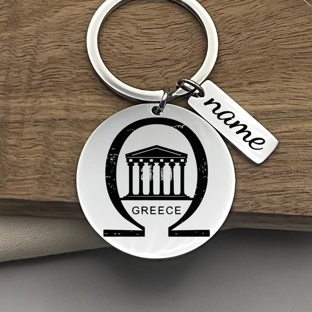 Personalized Greece Keychain: Stainless Steel Souvenir Keyring - Etsy