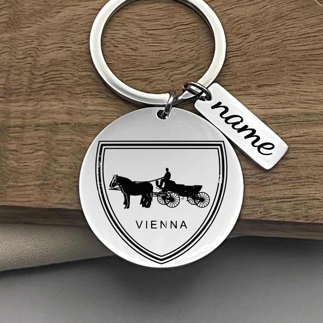 Personalized Vienna Keychain: Stainless Steel Souvenir Keyring - Etsy