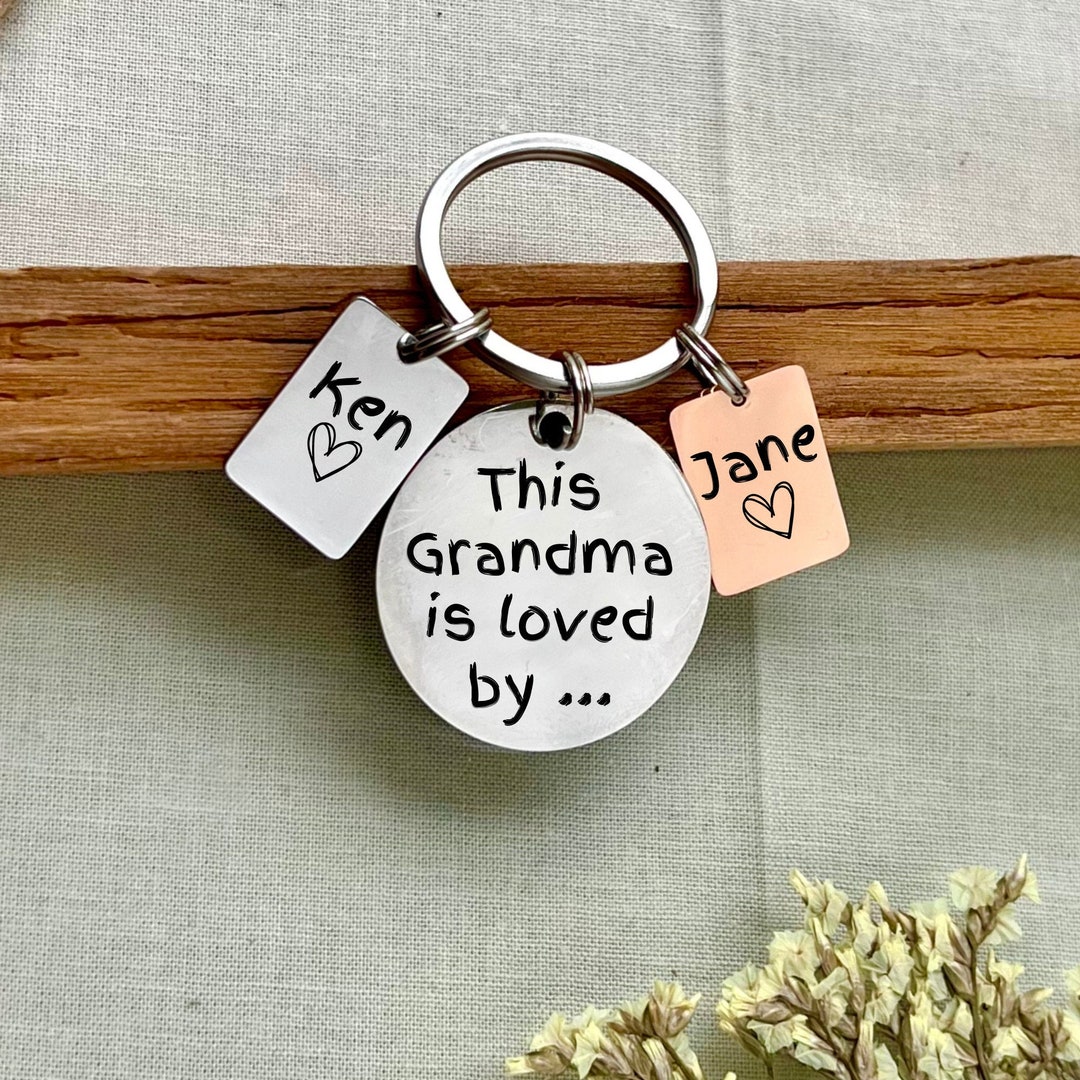 Personalized Grandma Keychain: Stainless Steel Nanny Gift - Etsy