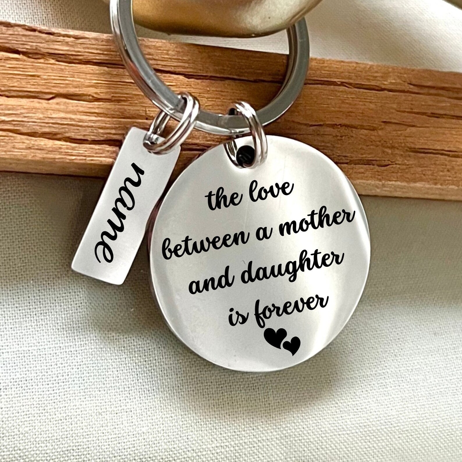 Personalized Mother Daughter Keychain: Engraved Stainless Steel Gift - Etsy